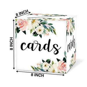 Flowers Card Box for Wedding, Birthday, Baby or Bridal Shower, Engagement,Graduation,Retirements, Anniversaries, Party Favor, Decorations Or Money Box -  1 PC (009 HUA)