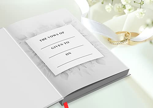 Vow Books His and Hers, Gorgeous Wedding Day Officiant Book and Keepsake, Bridal Shower Gift, Vow Renewal - 6.1'' x 4.8'', Light Gray(Hers) and Dark Gray(His), Light Gray and Dark Gray