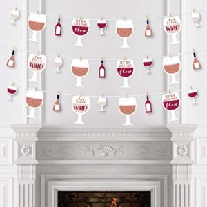 Big Dot of Happiness But First, Wine - Wine Tasting Party DIY Decorations - Clothespin Garland Banner - 44 Pieces