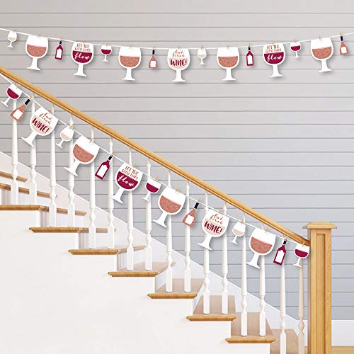 Big Dot of Happiness But First, Wine - Wine Tasting Party DIY Decorations - Clothespin Garland Banner - 44 Pieces