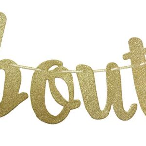 Taco Bout A Baby Gold Glitter Banner Sign Garland for Mexican Fiesta Themed Baby Shower Party Decorations Supplies Cursive Bunting Photo Booth Props