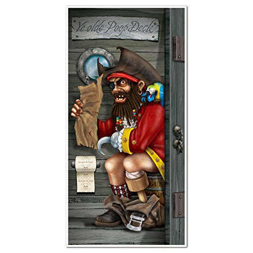 Pirate Captain Restroom Door Cover Party Accessory (1 count) (1/Pkg)