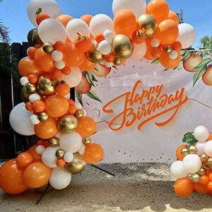 dubedat orange white gold balloon garland little cutie baby shower decorations with eucalyptus,orange and white balloons,gold balloons for girls birthday,baby shower,gray and peach wedding