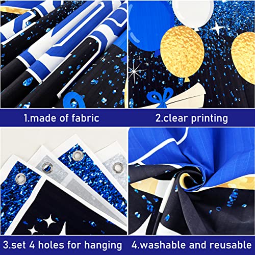 2023 Blue and White Graduation Banner Larger Senior Banner Yard Sign Lawn Outdoor Garden for Class of 2023 Graduation Decorations