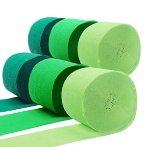 tkejzu green crepe paper streamer 492 feet 6 rolls green crepe streamers spring party backdrop decor for green theme birthday wedding baby shower irish lucky day hanging party decoration