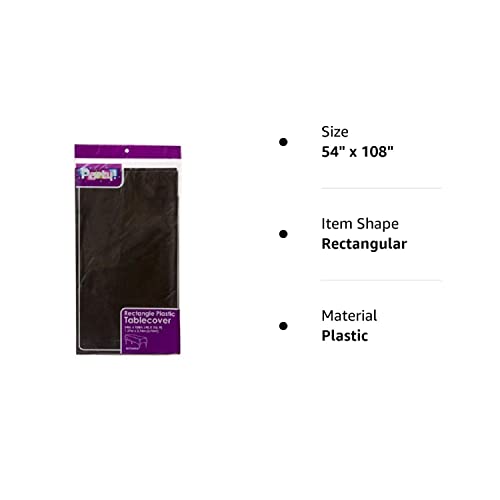 BLACK Plastic Table Covers, 54x108" (2-pack)