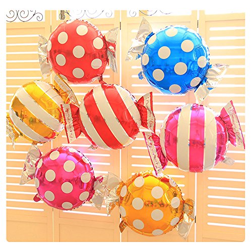 SOTOGO 31 Pieces Sweet Candy Balloons Round Lollipop Balloon Birthday Wedding Party Balloons Candy Dot Balloons Aluminum Balloons