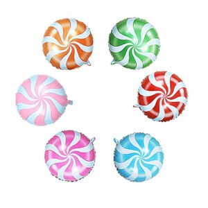 SOTOGO 31 Pieces Sweet Candy Balloons Round Lollipop Balloon Birthday Wedding Party Balloons Candy Dot Balloons Aluminum Balloons