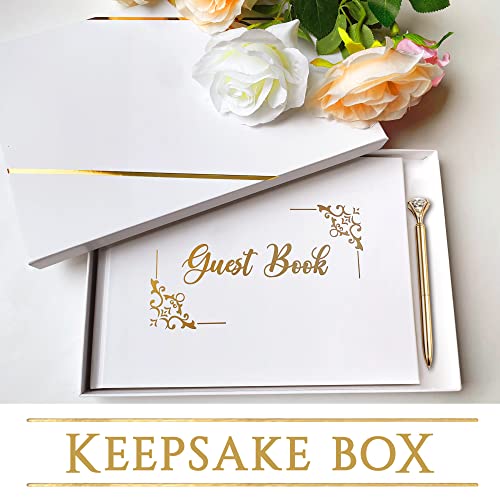 Wedding Guest Book, Wedding Guestbook with Gold Pen, Guest Book Wedding Gold Stamping, Bridal Shower Guest Book with Gold Paper Edges, Wedding Guestbook Alternative, Guestbook Wedding