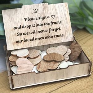 Y&K Homish Transparent Wedding Guest Book Alternative for Party Reception 80 Hearts Green Wreath Rustic Brown