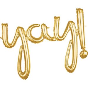 anagram international phrase yay party balloon, 35″, gold