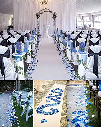 ALLHEARTDESIRES Mixed Royal Blue & Light Blue & White Party Wedding Flowers Silk Rose Petals Party Confetti Bridal Shower Favor (1,200)