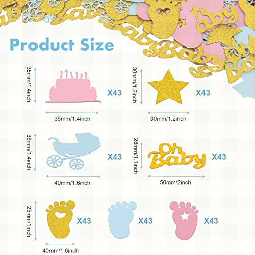 300 Pieces Gender Reveal Confetti Baby Shower Confetti - On Baby Confetti Footprints Party Decorations Party Paper Confetti - Party Table Confetti for Baby Shower Gender Reveal Wedding Decor