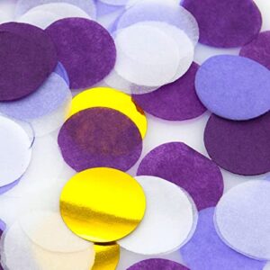 5000 Pieces Tissue Paper Confetti 1 Inch Purple White Gold Table Confetti for Birthday Party Decoration