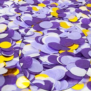 5000 Pieces Tissue Paper Confetti 1 Inch Purple White Gold Table Confetti for Birthday Party Decoration