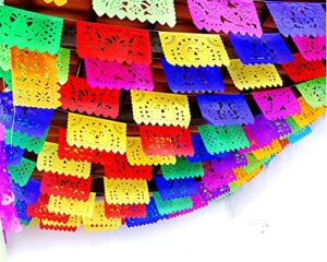 5 pk mexican fiesta party decorations, papel picado banner 60 ft cinco de mayo party papel picado tissue paper, mexican theme supplies for day of the dead decorations, birthdays, mexican banner flags