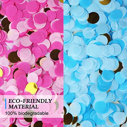 Thickened Gender Reveal Balloon 100% biodegradable – 2pcs Gender Reveal Confetti Balloons with Pink and Blue Confetti – 36 Inch Black Gender Reveal Balloons perfect for taking photos and videos