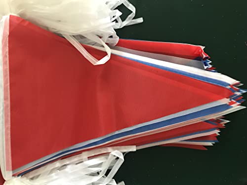 ZSNICE 80 Meters 262 Feet Fabric Red White and Blue Buntings Pennant Banner Garden Triangle Flags Party Decorations Festive Garlands for July 4th Independence Day Birthday Wedding Outdoor and Indoor