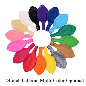 IN-JOOYAA 24 Inch Latex Round Balloons 5 Pack White Thick Big Balloons for Party Decorations