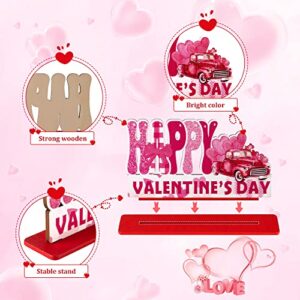 TSGEEG Valentine Wooden Centerpiece Table Decorations, 4 Pcs for Dinner Home Decor XOXO Love Sign Ornaments Gift