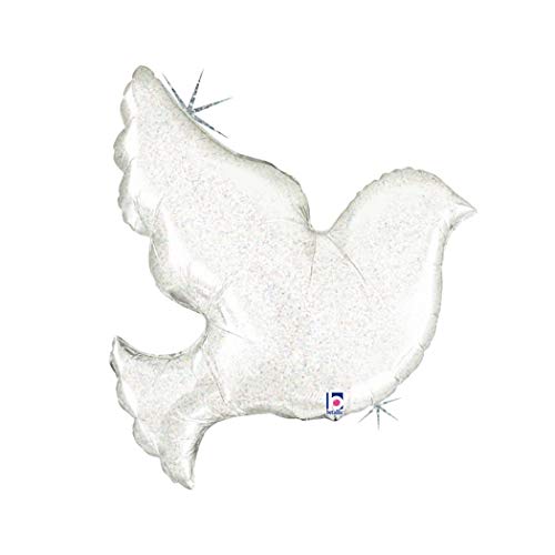 34" Pearl White Dove Shape Balloon