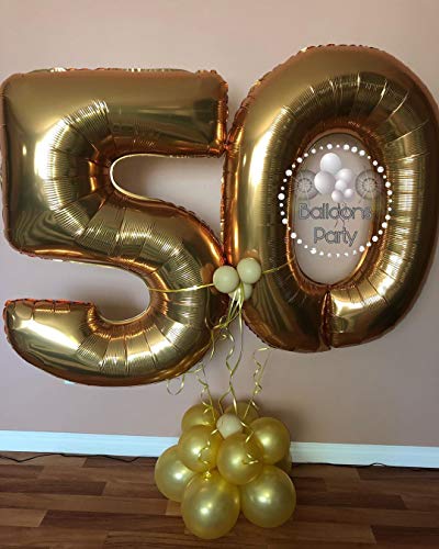 40inch Gold Number 50 Balloon Party Festival Decorations 50th Birthday Anniversary Jumbo foil Helium Balloons Party Supplies Props for Photos