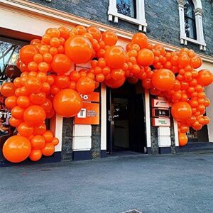 Orange with Gold Balloons Garland Arch Kit -Various Sizes Double-Stuffed Burnt Orange Balloons for Birthday Party Bridal Baby Shower Fall Decorations Thanksgiving Friendsgiving Autumn Party Supplies