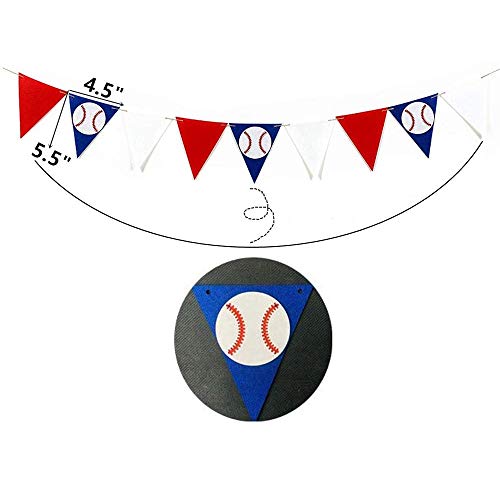 SaNavie Set of 2 Baseball Flag Banner Baseball Party Decorations Triangle Bunting Pennant Concessions Birthday Pennant Sports Party Supplies Photo Props