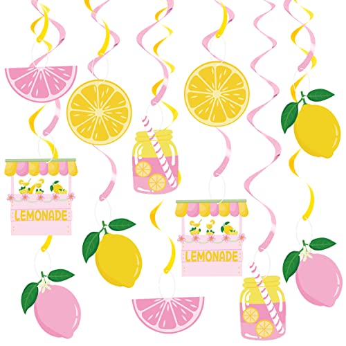 20Pcs Lemon Hanging Swirl Decorations, Citrus Lemonade Party Hanging Decor for Lemonade Baby Shower, Citrus Lime Birthday Party, Summer Fruit Party Decor, Celling, Home, Office Decor