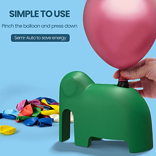 LiKee Elephant Electric Balloon Pump Portable Balloon Inflator Air Blower with Balloon Arch &Garland Tools for Party Decoration (Sea Green)