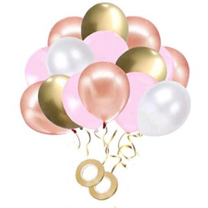 pink gold balloons 60pcs rose gold balloon 12 inch metallic gold and white latex balloons for party graduation wedding birthday baby shower decorations