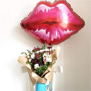 HORUIUS Red Lips Balloons Red Kiss Lips Balloons Shaped Aluminum Foil Mylar Balloons for Birthday Bridal Shower Valentine's Day Wedding Party Marriage Engagement Decorations 30 X 27.5 Inch 5PCS