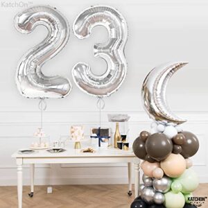 Silver Giant 23 Balloon Numbers - 40 Inch | 23 Balloon Numbers for 23rd Birthday Decorations for Women | Silver 23 Balloons for 23 Birthday Decorations for Men | 23 Birthday Balloon Foil Silver Number