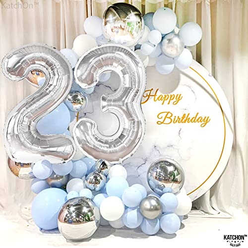 Silver Giant 23 Balloon Numbers - 40 Inch | 23 Balloon Numbers for 23rd Birthday Decorations for Women | Silver 23 Balloons for 23 Birthday Decorations for Men | 23 Birthday Balloon Foil Silver Number