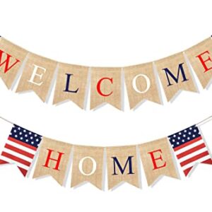 Uniwish Patriotic Welcome Home Banner Military Homecoming from Deployment Welcome Back Home Decorations Red White and Blue Theme Party Supplies