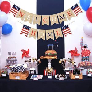 Uniwish Patriotic Welcome Home Banner Military Homecoming from Deployment Welcome Back Home Decorations Red White and Blue Theme Party Supplies