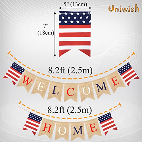 Uniwish Patriotic Welcome Home Banner Military Homecoming from Deployment Welcome Back Home Decorations Red White and Blue Theme Party Supplies