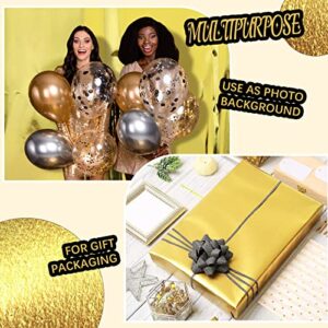 Youyole 6 Pack Iridescence Plastic Tablecloths Gold Foil Shiny Disposable Laser Rectangle Table Cloths for Party Wedding Christmas Birthday Holiday Party Decorations 54" x 108" (Gold)