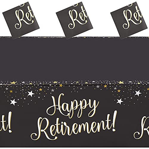 Happy Retirement Party Table Covers (54 x 108 in, 3 Pack)