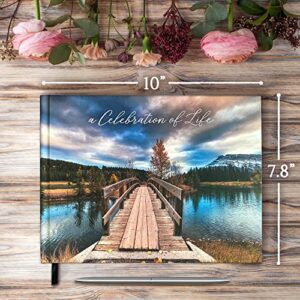 Celebration of Life Funeral Guest Book, Bridge Funeral Guestbook with Pen, Memorial Service Guest Book, Memorial Guest Book, Memorial Book, Funeral Book, Signature Book, Funeral Book Guest