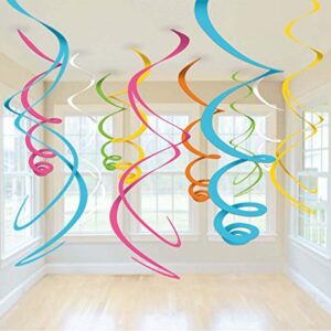 Multicolor Plastic Swirl Decorations - 22", 12 Pcs