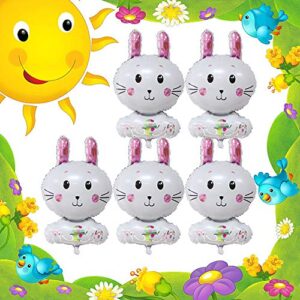 Easter Cute Bunny Balloons Mylar Foil Balloon Halloween Decorations Birthdays Animal Party Supplies 5Pcs