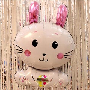 Easter Cute Bunny Balloons Mylar Foil Balloon Halloween Decorations Birthdays Animal Party Supplies 5Pcs