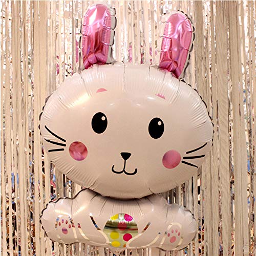 Easter Cute Bunny Balloons Mylar Foil Balloon Halloween Decorations Birthdays Animal Party Supplies 5Pcs