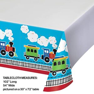 Creative Converting Border Print Plastic Tablecover, All Aboard -