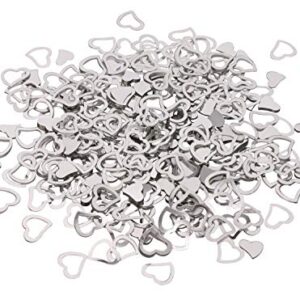 ONLYKXY 1200Pcs Love Heart Shaped Confetti, Table Wedding Decoration, Glitter Confetti for Wedding Party (Silver)