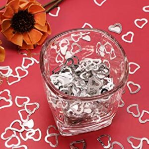 ONLYKXY 1200Pcs Love Heart Shaped Confetti, Table Wedding Decoration, Glitter Confetti for Wedding Party (Silver)