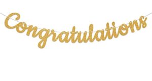 congratulations banner – 2023 graduation decorations, congratulation banner for baby shower wedding party supply (gold)