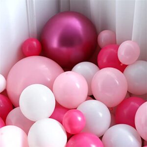 157pcs Pink Balloon Arch Garland Kit, Hot Pink Rose Red Chrome Balloons for Girls Birthday Princess Theme Bridal Baby Shower Wedding Background Decorations