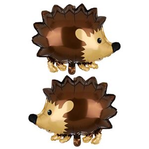 2 pcs 21 inch giant hedgehog animal mylar balloons for jungle safari animals theme birthday party decorations kids gif